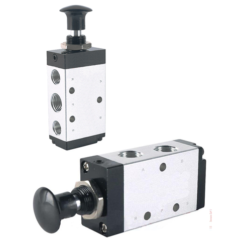 4R Manual Operated Push Valve 1/8" 1/4" 3/8" Pipe Size 3/2 Way - NINGBO ...